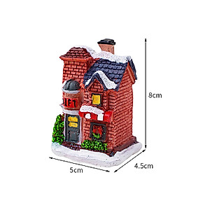 Christmas Village Sets LED Lighted Christmas Village Houses with Figurines, Christmas Village Collection Indoor Room Decor Collectible Buildings (6 Pack)