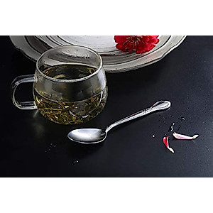 New Star Foodservice 58727 Rose Pattern, 18/0 Stainless Steel, Teaspoon, 6.2-Inch, Set of 12