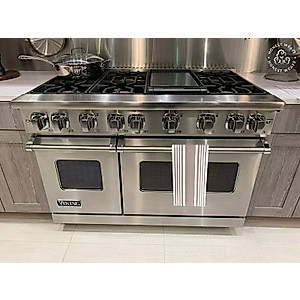 HONEST WEAVE GOTS Certified Organic Cotton Kitchen Hand and Dish Towel Sets - Oversized 20x30 inches, Fully Hemmed, in Designer Colors, 6-Pack, Sand Stripe