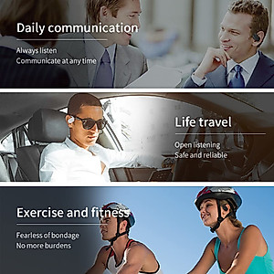 BQXX Open Ear Bluetooth Headphone Single on Ear Bluetooth Headset Wireless Earpiece with earhook Sport Business Earphone Up to 15 Hours Talk Time Left Earphone