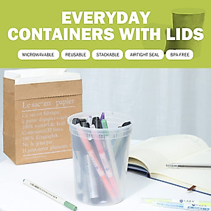 MANSHU 30 Sets 32oz Plastic Deli Food Storage Soup Containers with Airtight Lids, Food Prep and Storage.