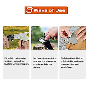 SHARPAL 114N Credit Card Size Diamond Sharpening Stone, Pocket Diamond Knife and Tool Sharpener (Fine 600 Grit)