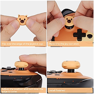 PowerLead Thumb Stick Grip Caps 4PCS for Nintendo Switch, Silicone Joystick Cover Accessories for Nintendo Switch Lite, Cute Animal Theme Gifts for Women Men Kids, Joystick Caps for Switch Controller