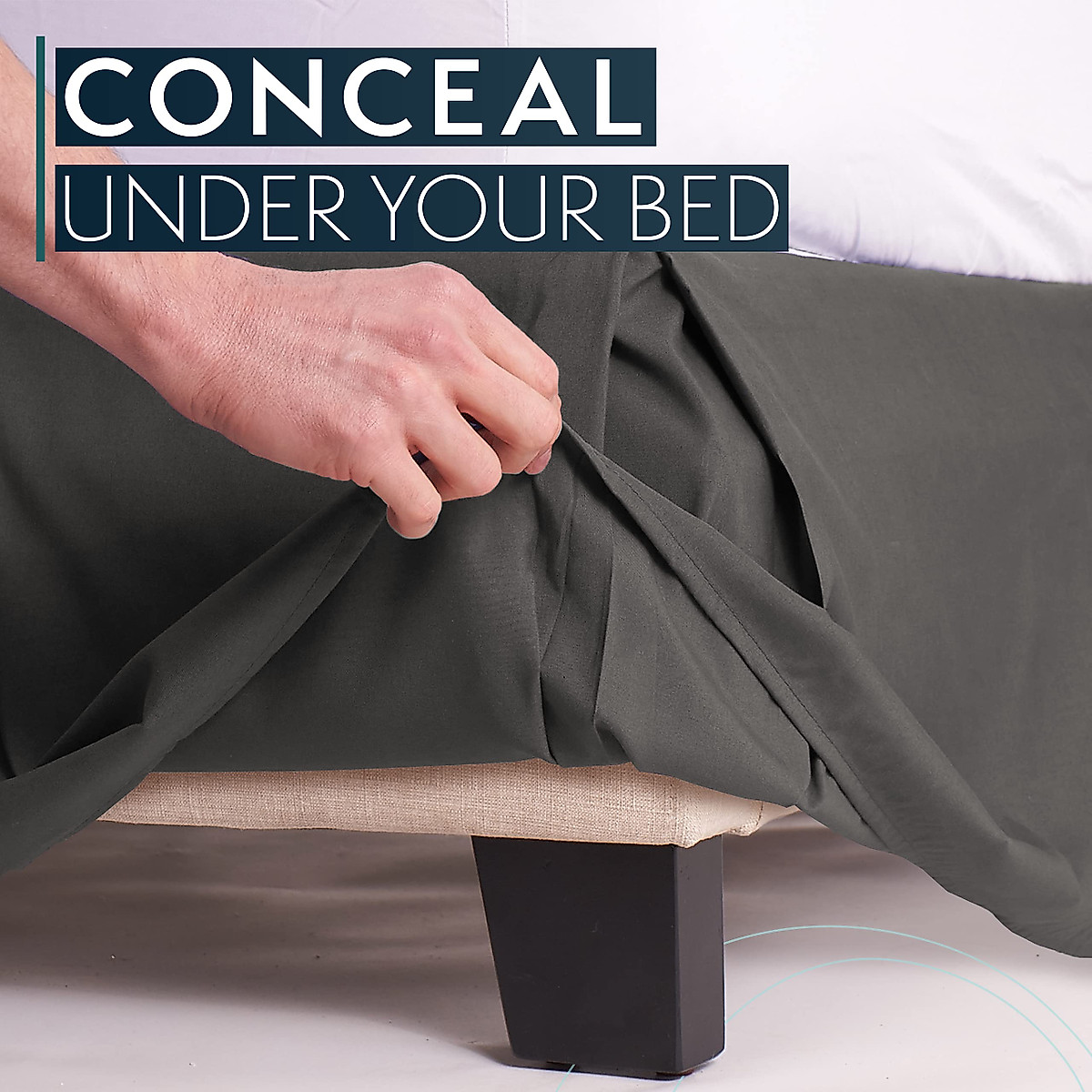 HC Collection Twin Bed Skirt, Soft Microfiber Box Spring Cover, 14" Inch Drop Bed Skirt Twin Bed, Wrinkle & Fade Resistent - Gray