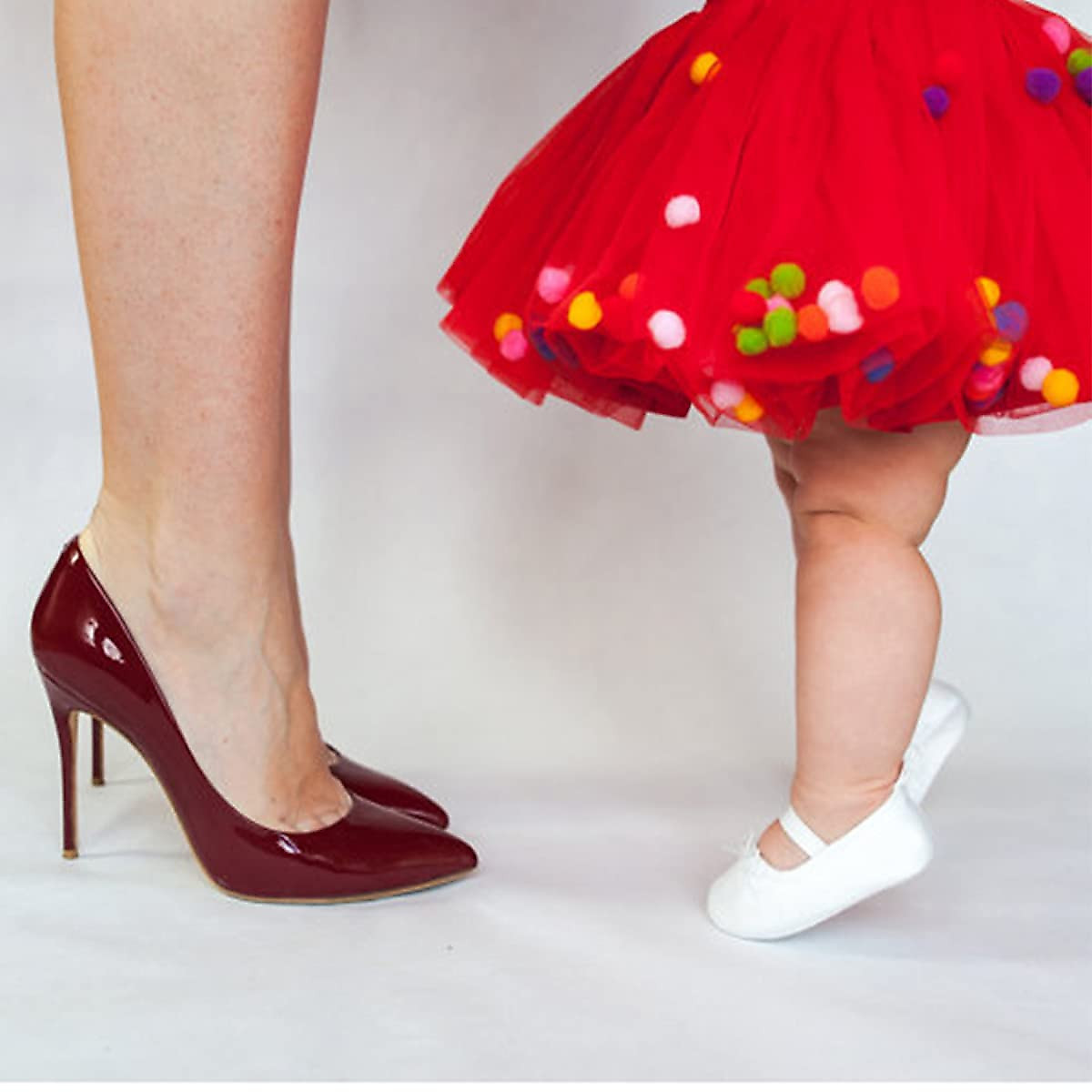 YOHA Baby Girls Birthday Tutu Dress Mermaid Tutus Soft Pom Tutu Dress for Toddler Girls(Red,100)