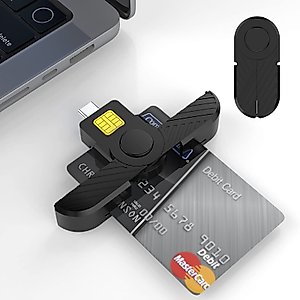 USB C DOD Military Type C Common Access CAC Smart Card Reader and ID CAC Card Reader,Compatible with Mac Os, Windows,Linux-Mini Foldable