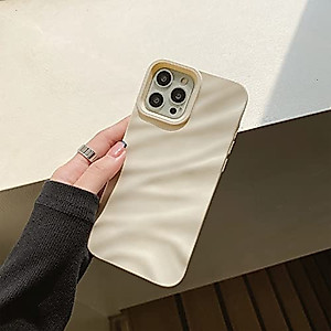 Sayoaho Water Ripple Pattern Compatible for iPhone 13 Pro Max Phone Case,Cute Luxury Wave Shape Case for Women & Men, Soft TPU Shockproof Protective Cover for iPhone 13 Pro Max 6.7''-White