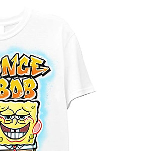 Mens Spongebob Squarepants Classic Shirt - Spongebob, Patrick & Krusty Krab T-Shirt (White, Medium)
