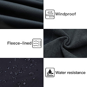 Souke Sports Men’s Winter Warm Cycling Jacket Windproof Running Water Resistant Thermal Breathable Softshell Windbreaker Reflective for Bike Riding Black (Black，X-Large)