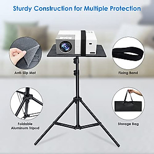 YOWHICK GDP1G 12000L WiFi Bluetooth Projector and Projector Tripod Stand Bundle