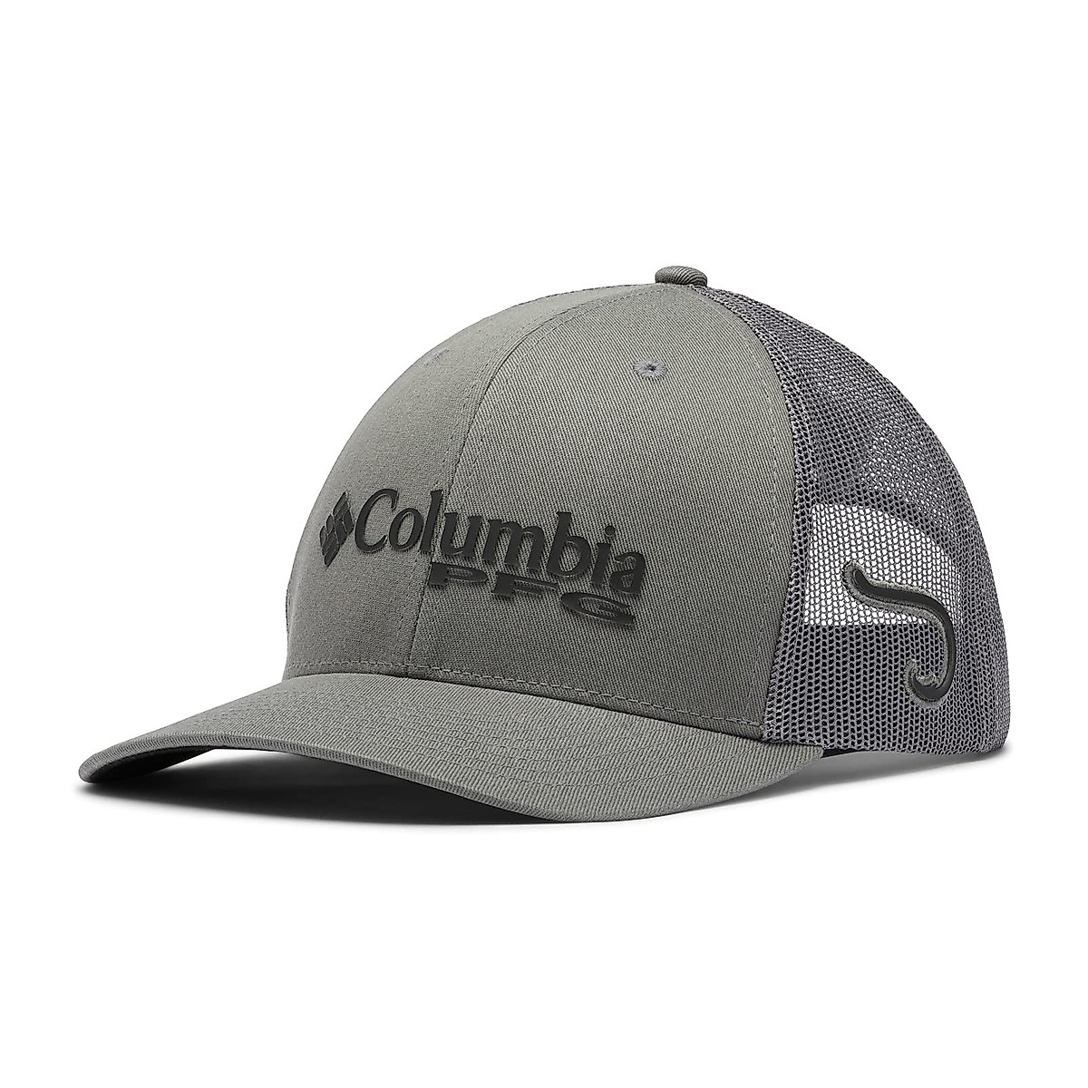 Columbia Unisex PFG Mesh Snap Back Ball Cap, Titanium/Black/Hook, One Size