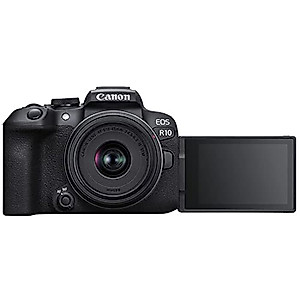Canon EOS R10 Mirrorless Digital Camera with RF-S 18-45mm f/4.5-6.3 is STM Lens + 100S Sling Backpack + 64GB Memory Cards, Professional Photo Bundle (40pc Bundle)