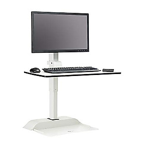 Safco Products 2192WH Soar Electric Sit/Stand Desk Converter, Single Monitor Mount, White