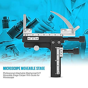 SALUTUYA Microscope Calipers Professional Attachable Mechanical X-Y Moveable Stage Caliper High Precision with Scale for Microscope