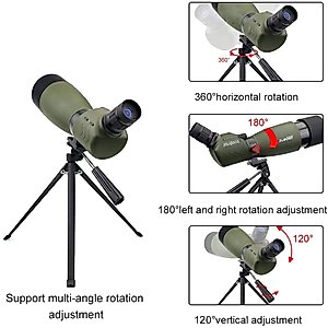 SVBONY SV14 Spotting Scope with Tripod Phone Adapter,25-75x70mm Spotting Scopes,Waterproof Spotter Scope,High Definition Sporting Scope,Scope for Bird Watching Shooting Range Scope