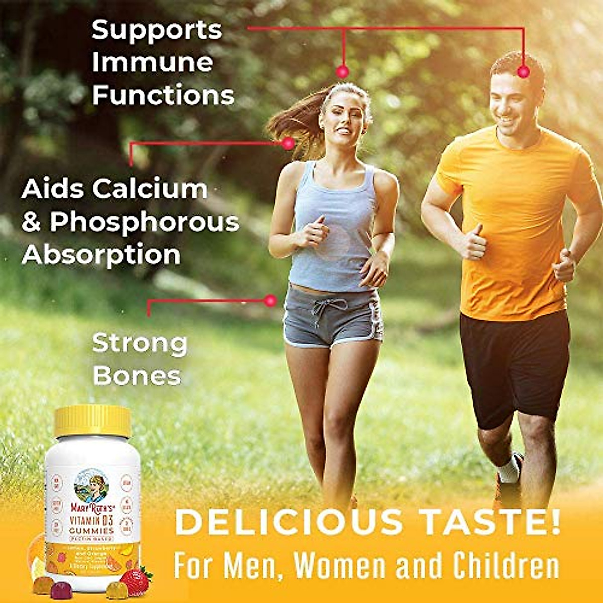 Vegan Vitamin D3 & Elderberry Gummies Bundle by MaryRuth's | Vitamin D3 Gummies (Plant Based) for Kids & Adults, 1000 IUs, 60ct | Immunity Gummies Elderberry 5-in-1 for Kids & Adults, Cherry 90ct