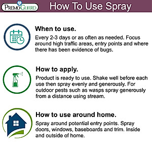 Pest Control by Premo Guard – 16 oz Concentrate Makes Up to 2.5 Gal – Bug, Roach, Fleas, Fruit Fly, Ant, Spider Killer – Effective Plant Based – Child and Pet Safe