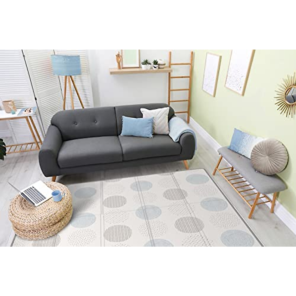 Parklon Silky Cotton Foldable Baby Play Mat (Vintage Blue Spot, 78.7x55.1x0.4)