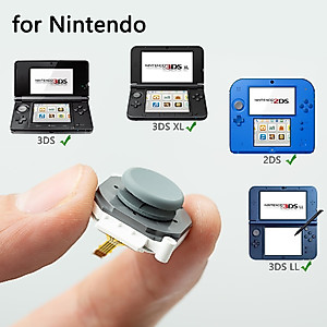 Gorliskl 3D Analog Joystick Button Control Thumb Stick with Thumb stick Circle Pad Cover Cap Replacement for Nintendo 2DS 3DS 3DS XL 3DS LL