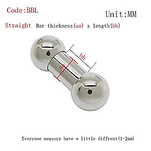 ACECHANNEL 3mm to 10mm Thickness 316L Stainless Steel Body Piercing Straight Barbell Ball genital Piercing Body Jewelry Piercing Body (BBL 07mm x 10mm)