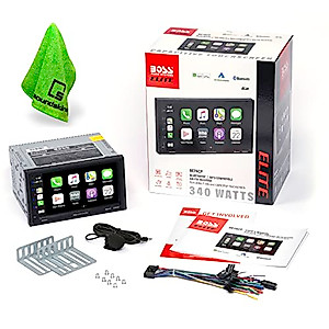 BOSS Audio Systems Elite Series CRBE7ACP Car Stereo System - Apple CarPlay, Android Auto, 7 Inch Touchscreen, Bluetooth, No CD Player, Certified Manufacture Reconditioned, SoundSkins Screen Cloth