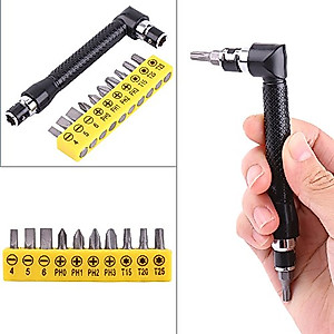 Walfront 10pcs Screwdriver L-Shaped Extension Handle Double Head Hex Socket Screwdriver Flat Torx Screwdriver Kit Hand Tool