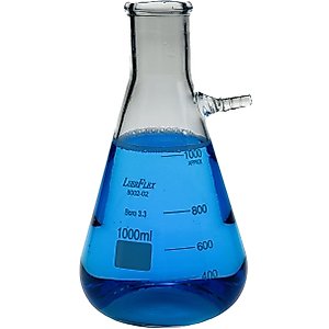 LUERFLEX 1000ML 32OZ Filtering Flasks Borosilicate Glass Conical Erlenmeyer Flask Pack of 1