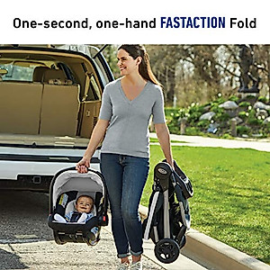 Graco FastAction SE Travel System | Includes Quick Folding Stroller and SnugRide 35 Lite Infant Car Seat, Redmond
