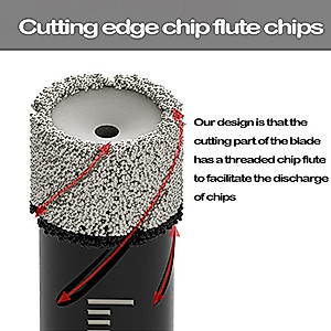 Mgtgbao 7pc Black Dry Diamond Drill Bits Set for Granite Ceramic Marble Tile Stone Glass Hard Materials (not for Wood), Round Shank with 3/16,1/4, 5/16, 3/8, 1/2, 9/16 inch with Storage Case