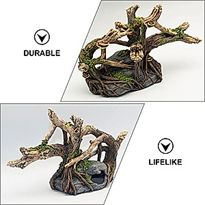 balacoo Aquarium Driftwood Log Decoration Resin Reptile Branches Terrarium Wood Aquarium Trunk Driftwood Tree Fish Tank Log Decoration