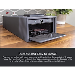 Hornady 1 Gun Keypad Vault Safe with Keypad Entry – Secure Your Firearms and Valuables – 4-6 Keypad Entry, Interior Light and Backup Keys – Black, 12.7 (H) x 9 (W) x 5.25 (D) Inches – Item 95433