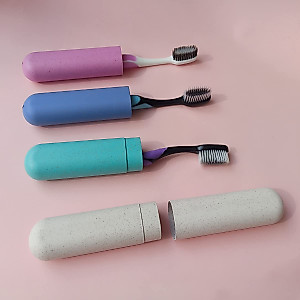 ZYYC 4 Pack Travel Toothbrush Case, Holder Toothbrush Travel Containers for Trip Home Camping Dust-Proof and Sanitary ，Travel Toothbrush Holder