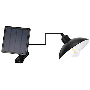 Solar Powered Pendant Light, Metal Shade Solar Powered Pendant Light Bulb Outdoor Hanging Shed Lamp for Home Garden Yard Patio Balcony Landscape Home