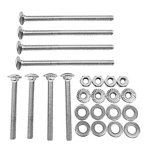 8 Sets Universal Headboard or Footboard Hardware Nuts and Bolts 4 inches and 2 1/2" Long,for Furniture, Cots, Beds, Crib and Chairs Round Head Square Neck Bolt,Carriage Bolt