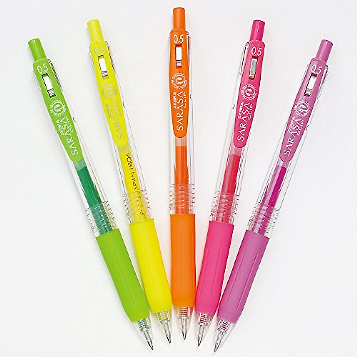 ZEBRA Technologies Sarasa Clip Ballpoint Pen, 5 Neon Colors Set, 0.5mm (JJ15-5C-NO)