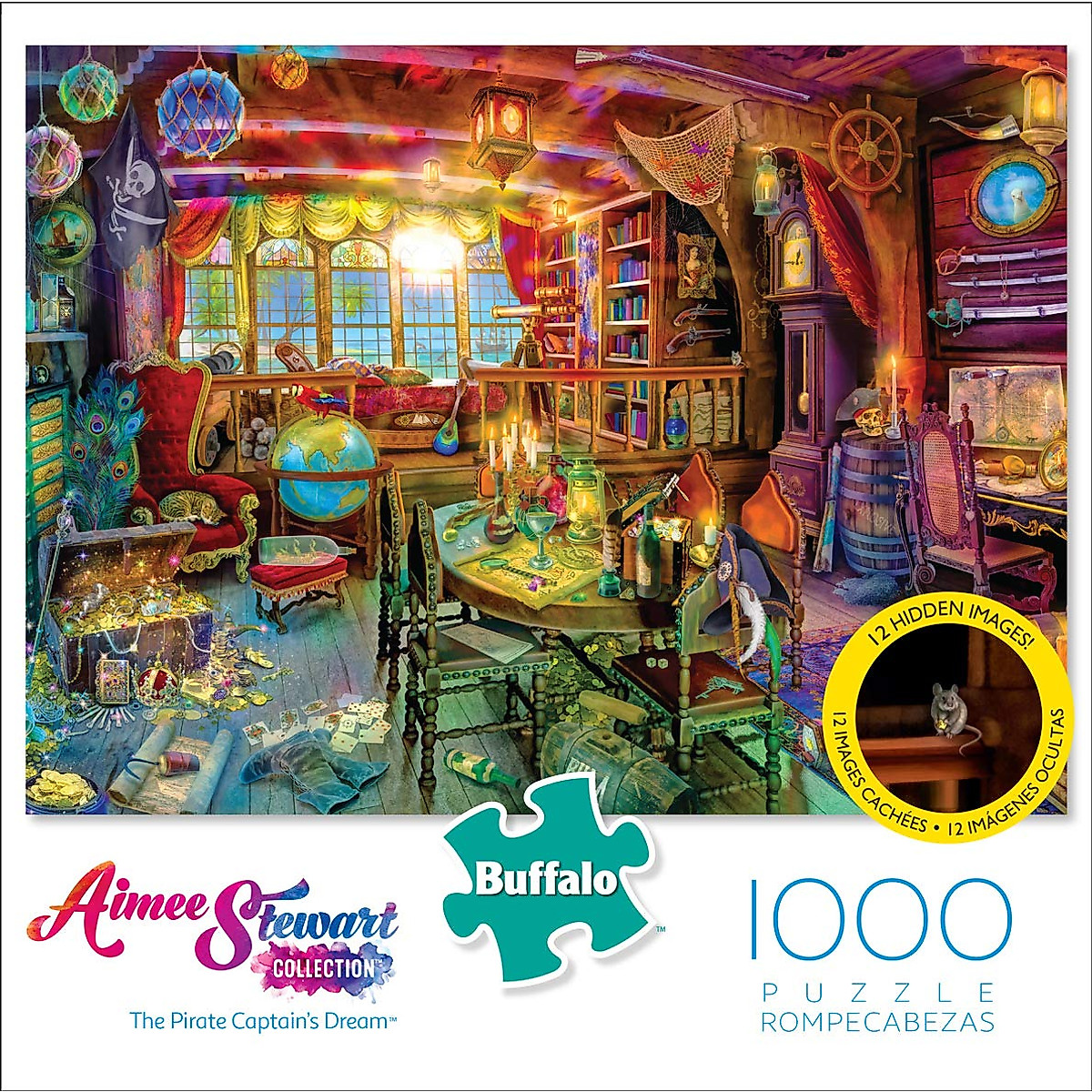 Buffalo Games - Aimee Stewart - The Pirate Captain's Dream - 1000 Piece Jigsaw Puzzle with Hidden Images