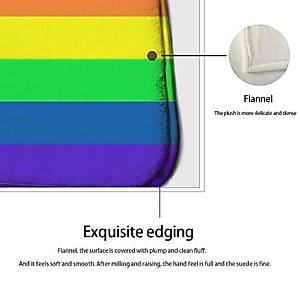 YouTary Gay Pride LGBT Rainbow Flag Pattern Kitchen Rug Set 2 PCS Floor Mats Washable Non-Slip Soft Flannel Runner Rug Doormat Carpet for Kitchen Bathroom Laundry