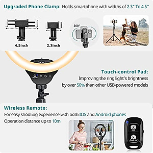 Eicaus 12" Ring Light with Tripod Stand and Phone Holder,Selfie LED Lighting with 62" Phone and Stand,Circle Ringlight for Photography,TIK Tok and YouTube,Compatible with iPhone, Android and Cameras