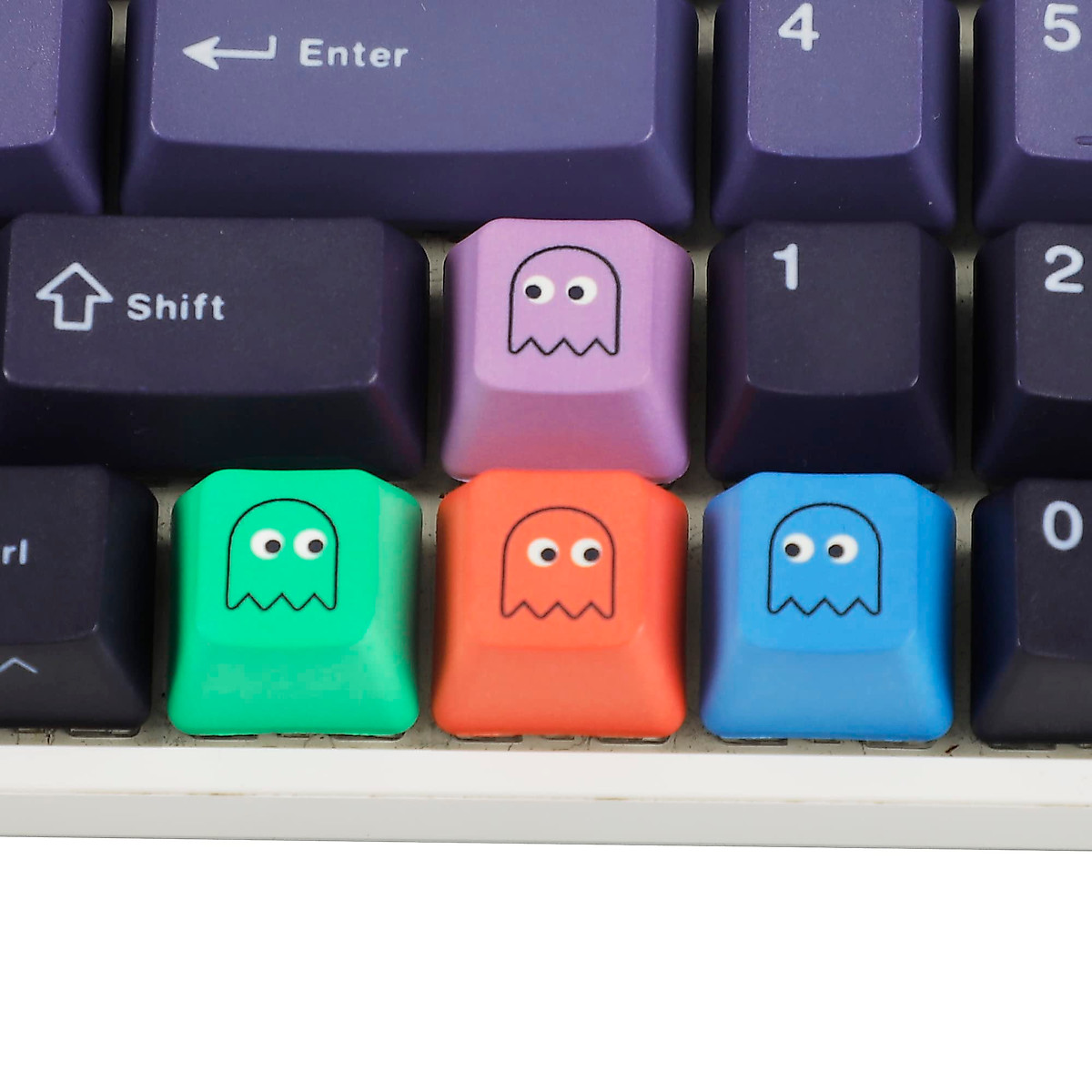 Mechkeeb OEM Profile Pac-Man Five Dye PAC PBT Key caps Custom Sublimation keycaps for MX Mechanical Gaming Keyboard (OEM Pac-Man 5 Keys)