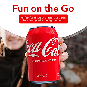 BeerSkin Skywin Silicone Can Cover Red-3 Pack 12oz (355ml), Silicone Can Sleeve, Soda Can Sleeve, Hides Can by Disguising as a Can of Soda (Horizontal)