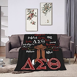 Sorority Gifts Throw Blanket Ultra Soft Fleece Blanket Lightweight Bed Air Conditioner Blanket Quilt Durable Home Decor Blanket Sofa Blanket for All Seasons,50"X40"