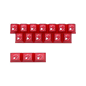 Taihao Cubic Playing Cards doubleshots keycaps gaming keys OEM mechanical keyboards keycaps profile Blue Grey Red Green Purple (Poker16 Key Green x1)