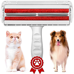 WOOTONG Pet Hair Remover Roller - Efficient Animal Hair Removal Tool for Cat & Dog Hair, Self-Cleaning Base, Red Color, Plastic, Manual, 1 Count (Reda)