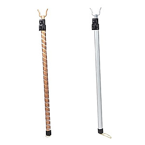 BESPORTBLE 2pcs Retractable Clothesline Outdoor Stainless Steel Toilet Paper Holder Adjustable Hitch Closet Clothes Pole Clothes Reaching Rods Reach Pole Hook Clothes Fork Rod Extender