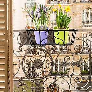 Housoutil Racks Windows Garden Wall Art Outdoor Grid Bonsai Fence Storage Decorative Flowerpot Balcony Over Holder Baskets Shelf Deck with Rectangular Home Lawn Retangular Sqaure