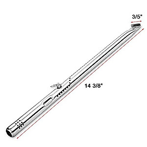 Uniflasy Grill Parts Kit for Charbroil Advantage Series 4 Burner 463240015 463240115 463343015 463344015 Gas Grills Heat Plate Shield Burners Pipe Adjustable Crossover Tubes, Cooking Grate and Griddle