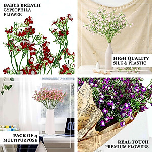 Efavormart 12 Pack - 22" White Babys Breath Artificial Flowers, Gypsophila Real Touch Silk Flowers Stem for DIY, Wedding, Party, Home, Floral Arrangement, Garden Decoration