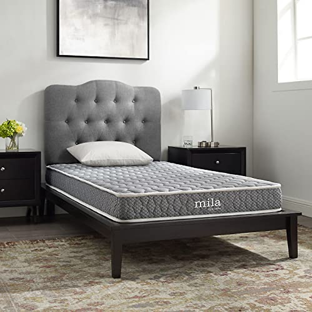 Modway Mila 6” Narrow Twin Mattress - Firm 6 Inch- 10-Year Warranty