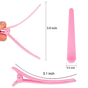 24 PCS YISSION 3.1 Inch Pink Matte Alligator Hair Clips Barrettes No Crease Duck Billed Clips - Hair Styling Accessories for Women and Girls