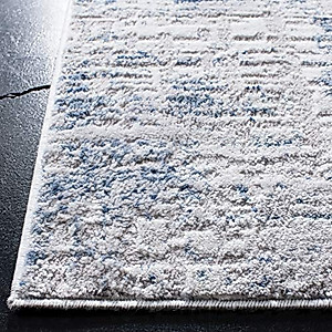 SAFAVIEH Amelia Collection 9' x 12' Blue/Grey ALA786M Modern Abstract Distressed Non-Shedding Living Room Bedroom Dining Home Office Area Rug